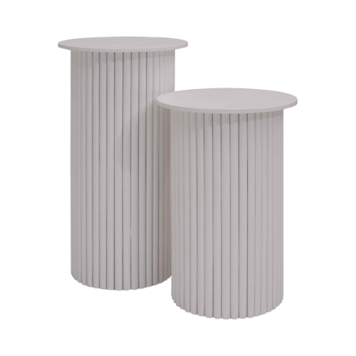 Ribbed Plinth – White – 500mm x 1200mm – TheKlai